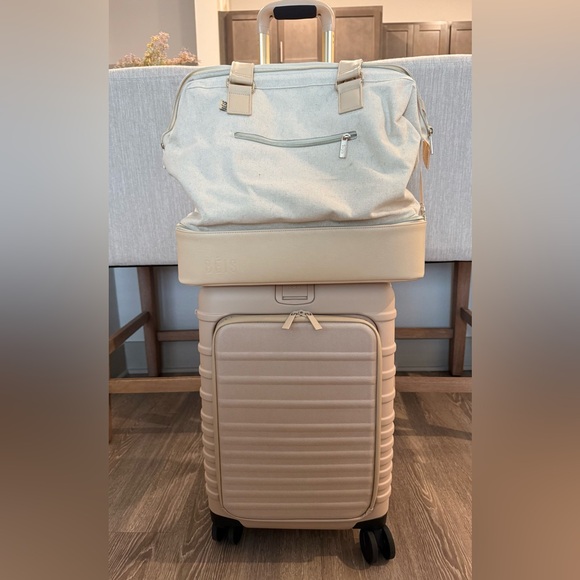 BEIS | Bags | Beis Mini Weekender In Beige And Small Carry On Luggage ...